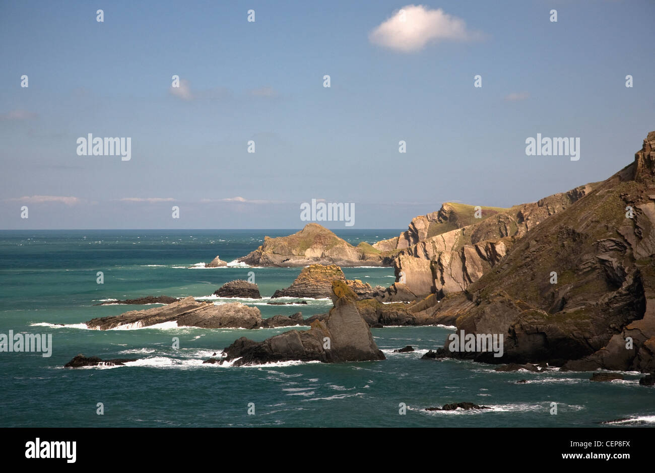 cliffs along the coast of the atlantic ocean at hartland point; devon ...
