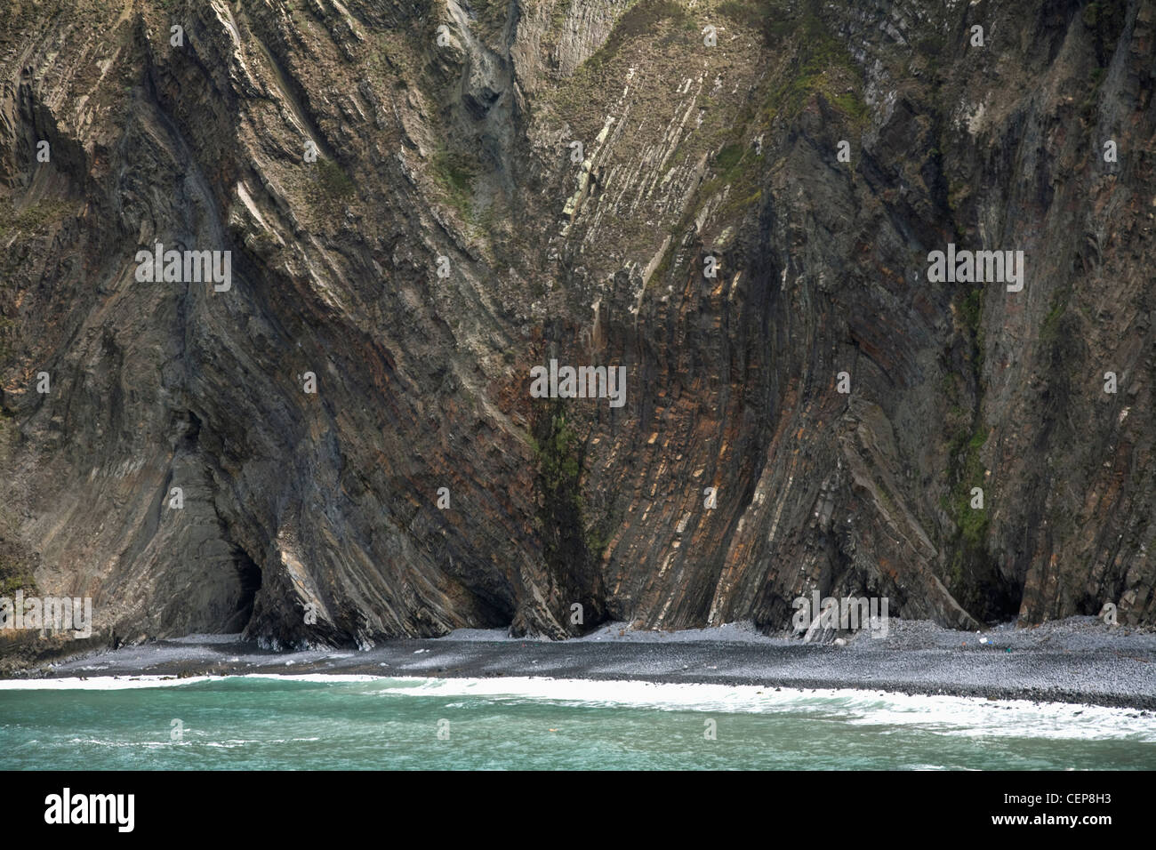 steep cliffs along the coast at hartland point; devon, england Stock ...