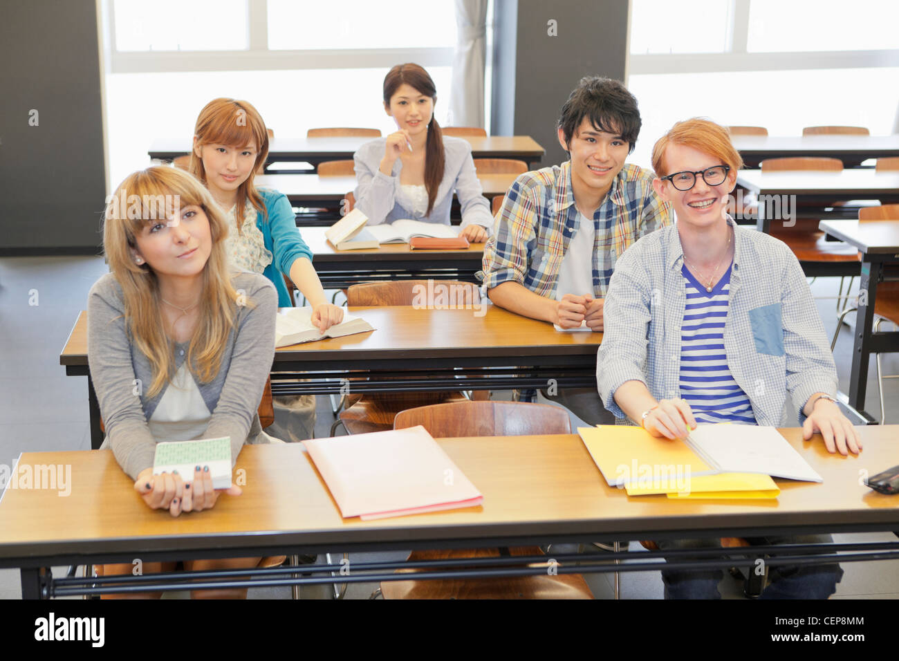 University students studying in classroom Stock Photo - Alamy