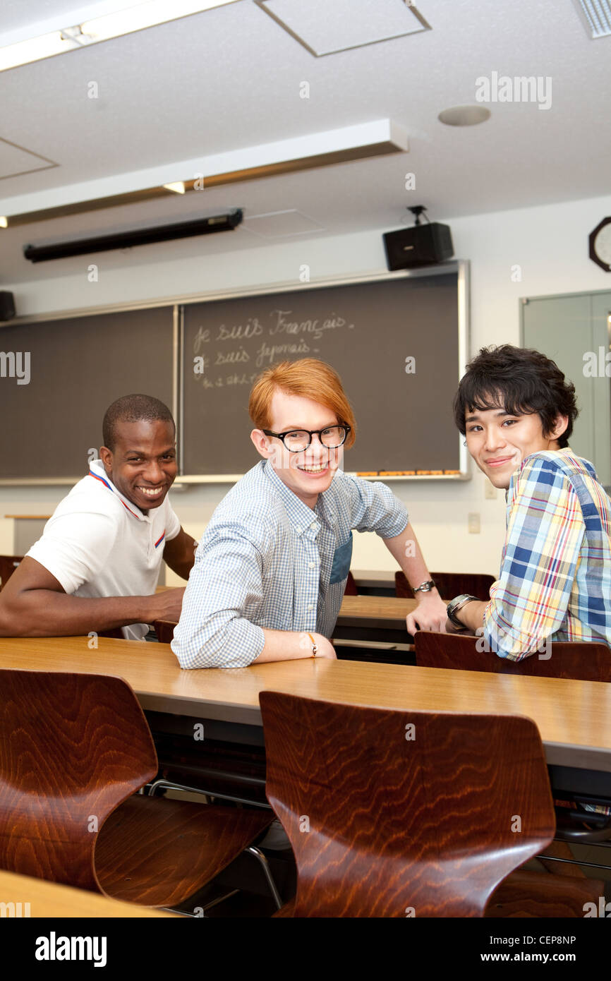 University students smiling in classroom Stock Photo - Alamy