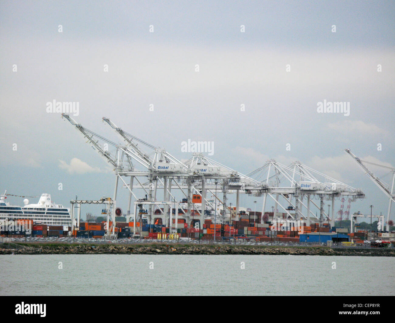 stack of container in Brooklyn New York shipyard Stock Photo - Alamy