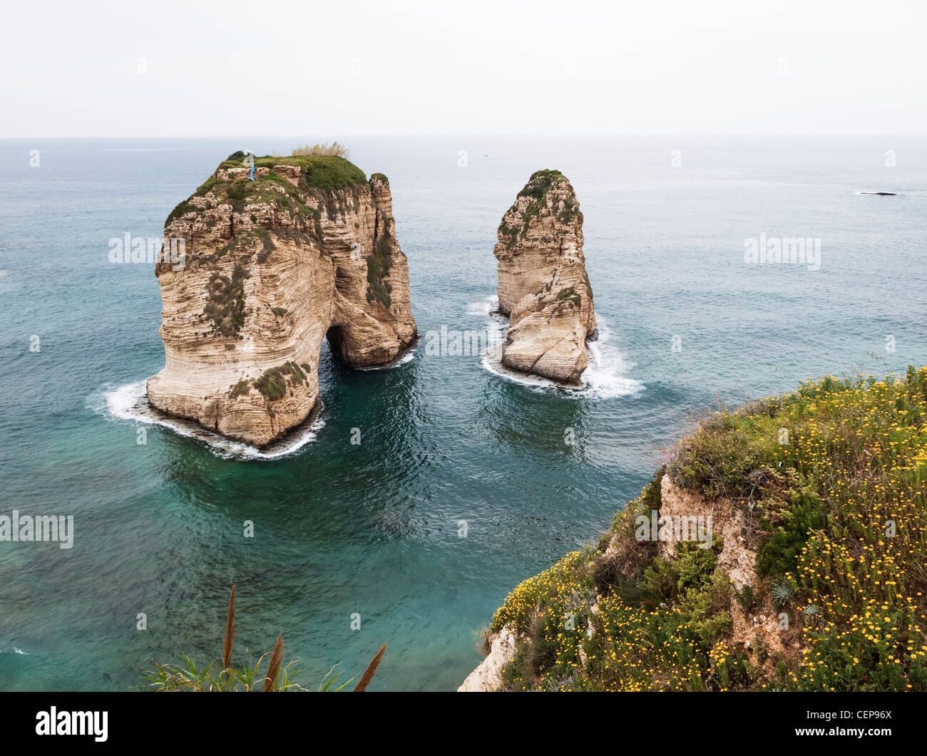 Pigeon's Rock, Raouché district, Beirut, Lebanon Stock Photo - Alamy
