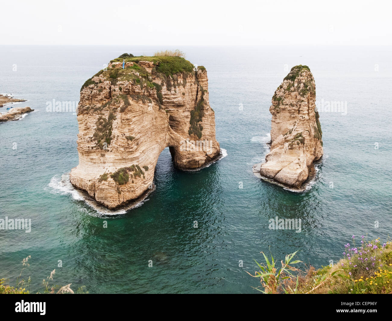 Pigeon's Rock, Raouché district, Beirut, Lebanon Stock Photo - Alamy