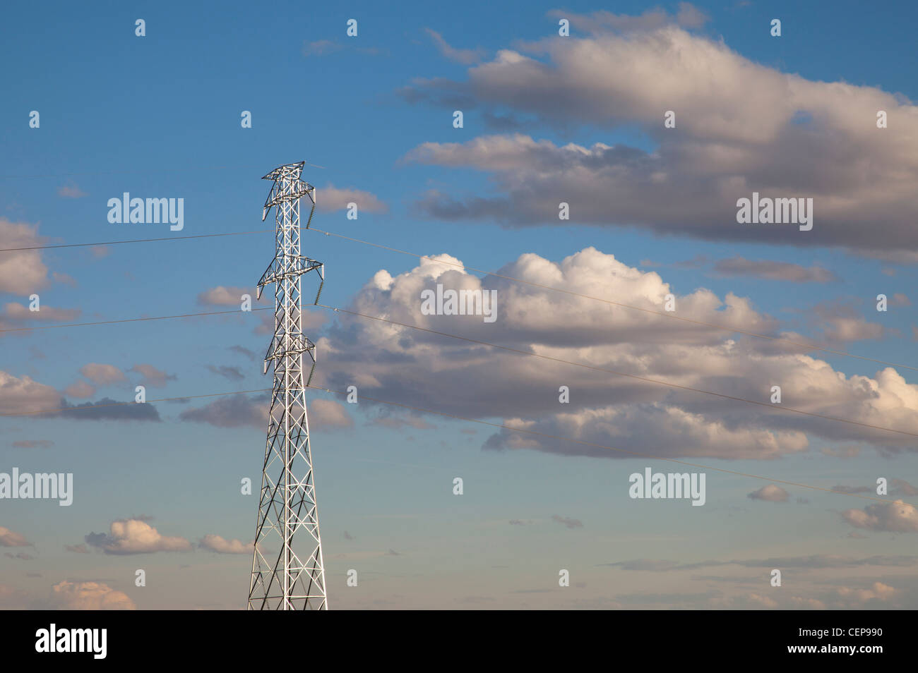 power transmission line and tower; edmonton, alberta, canada Stock ...