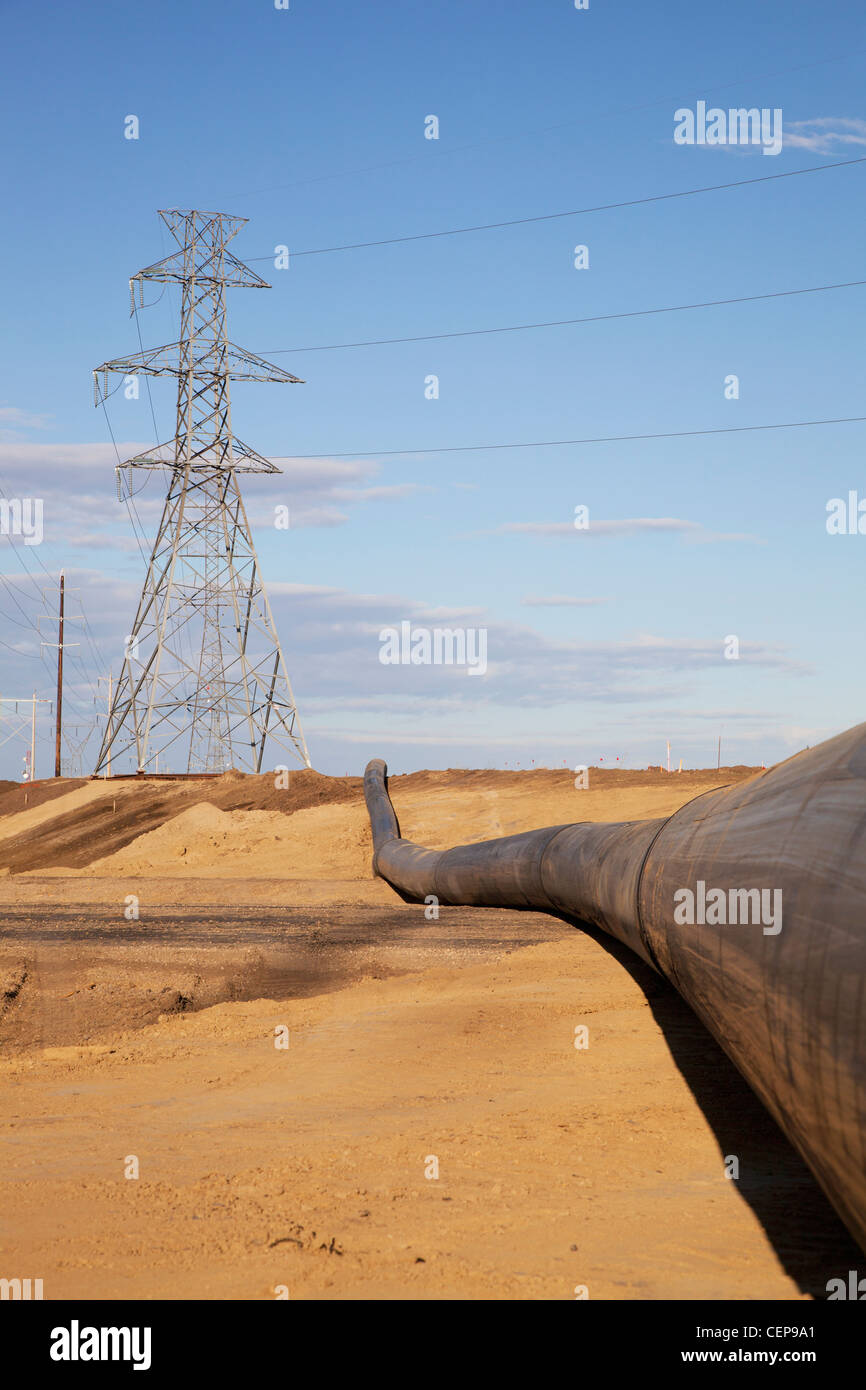 power transmission and sewer pipe along roadway development; edmonton ...