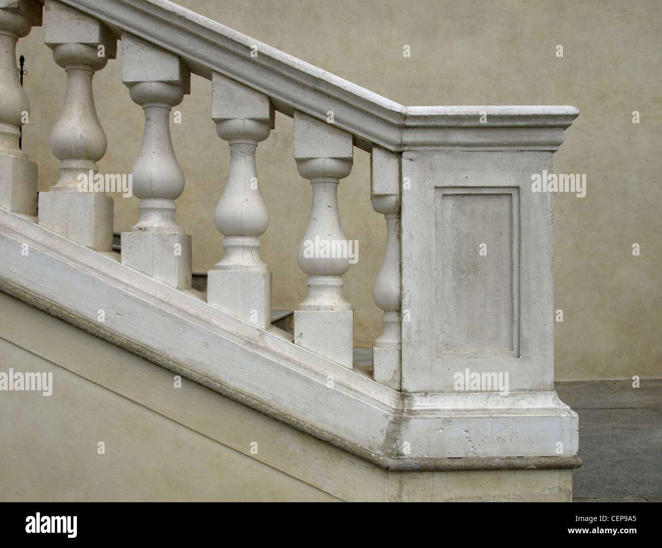 Stone baroque balaustrade as a staircase handrail Stock Photo - Alamy