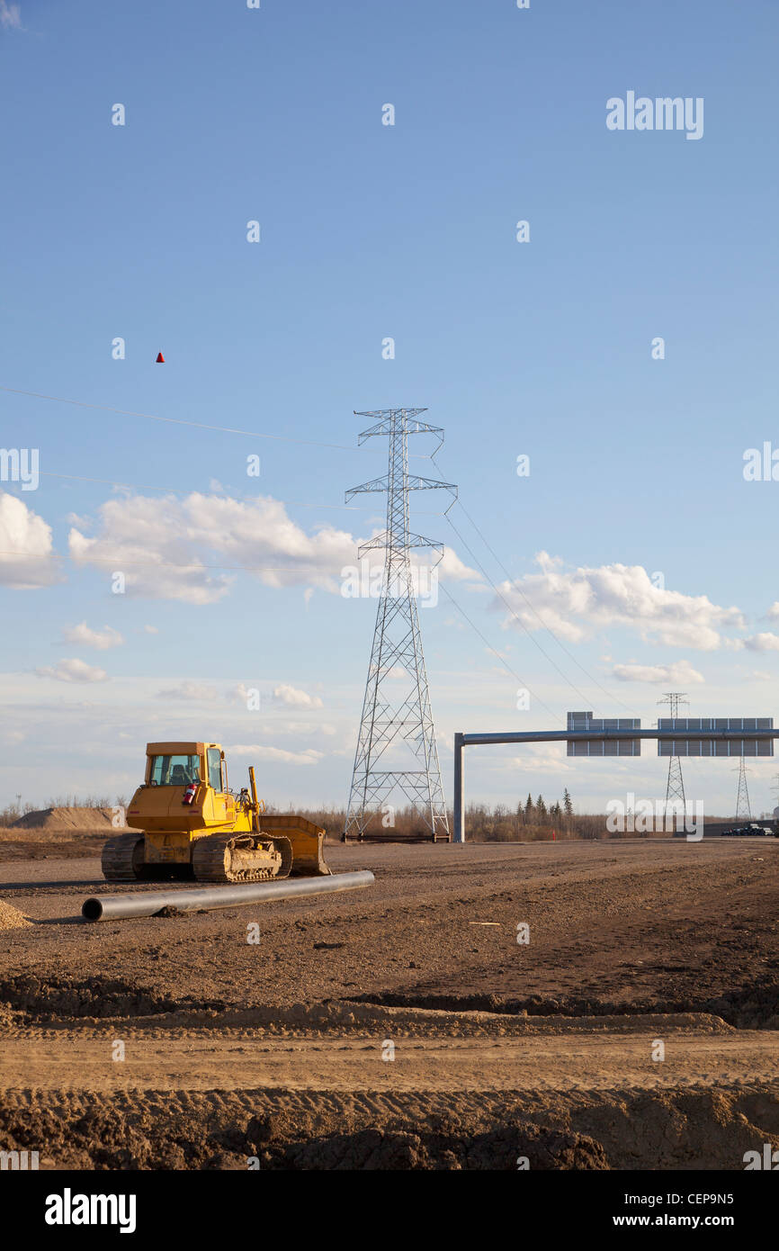 road construction for new highway; edmonton, alberta, canada Stock ...