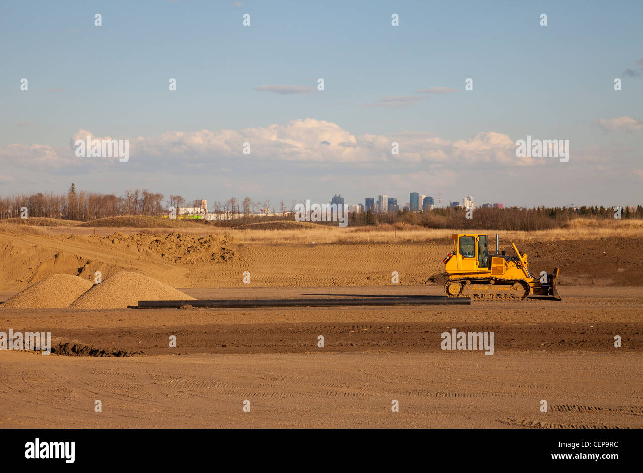 road construction for a new highway; edmonton, alberta, canada Stock ...