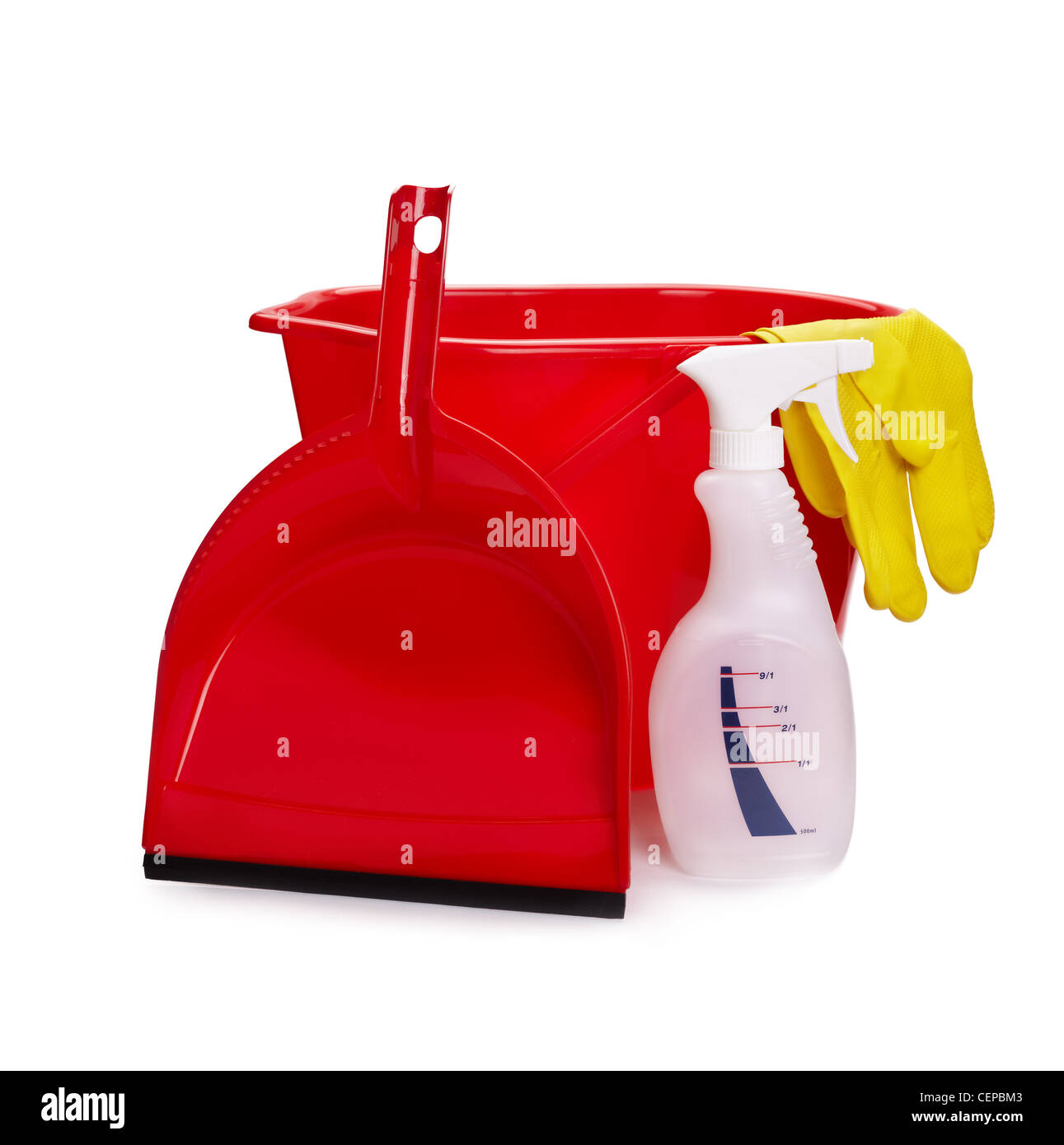 Container cleaning supplies gloves Cut Out Stock Images & Pictures - Alamy