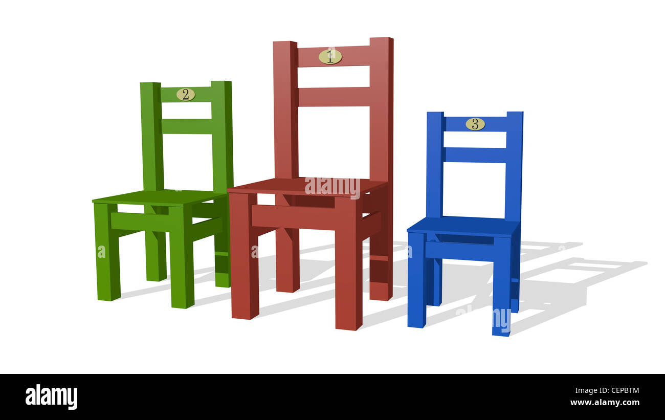 Three chairs as podium Stock Photo - Alamy