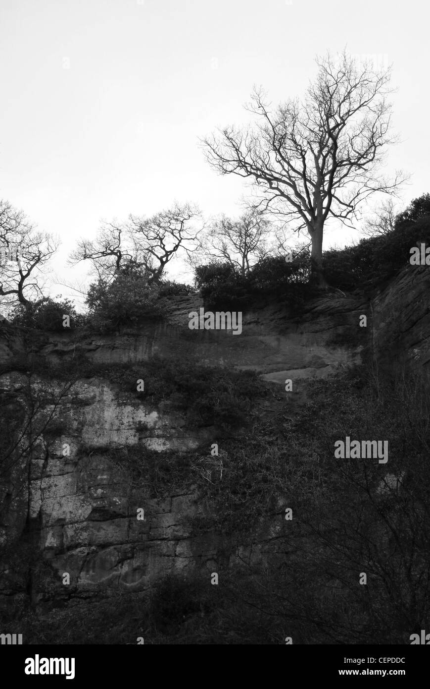 Rock cliff landscape Black and White Stock Photos & Images - Alamy