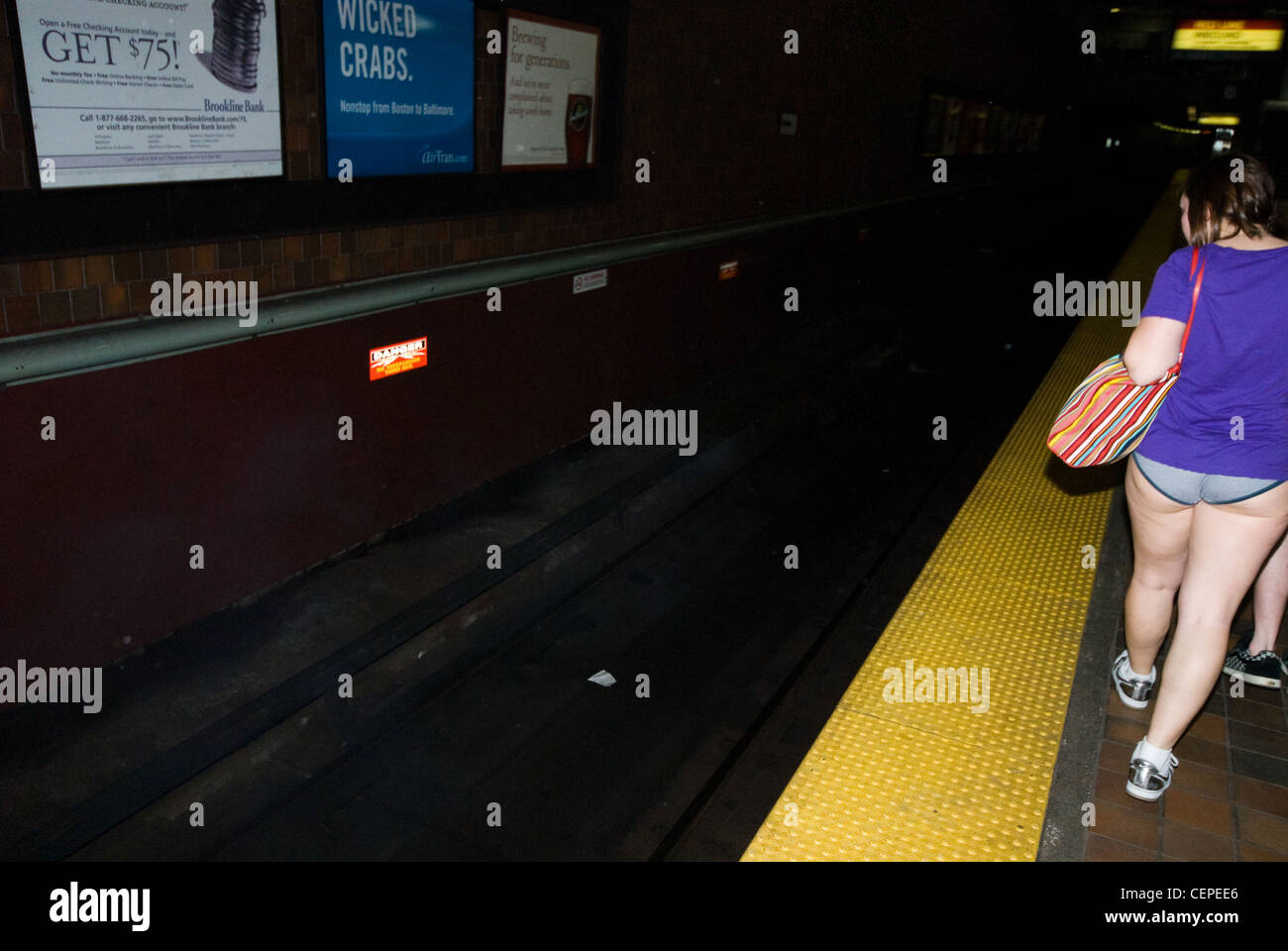 Boston No Pants Subway Ride Stock Photo - Alamy