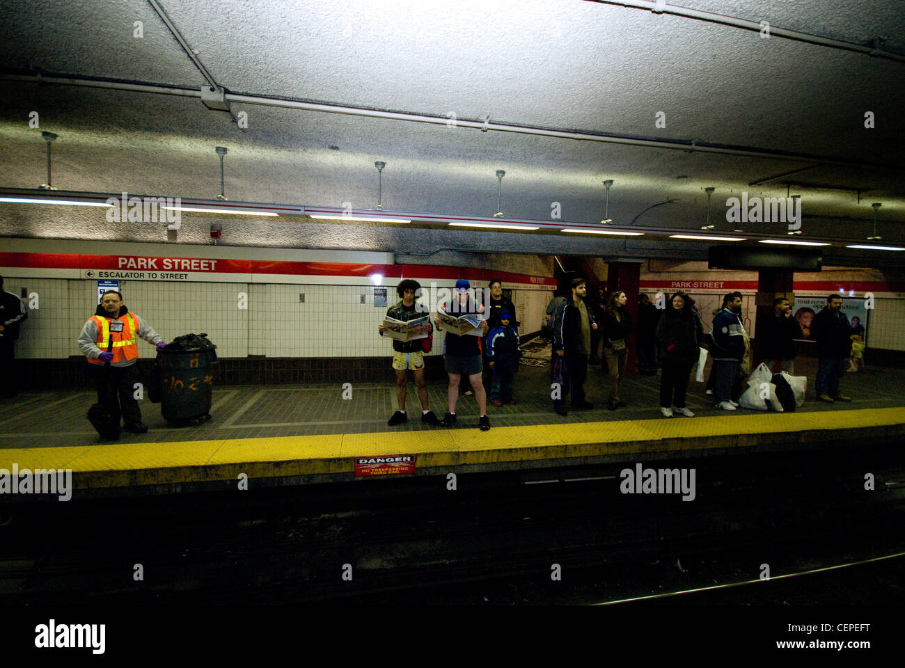 Boston No Pants Subway Ride Stock Photo - Alamy