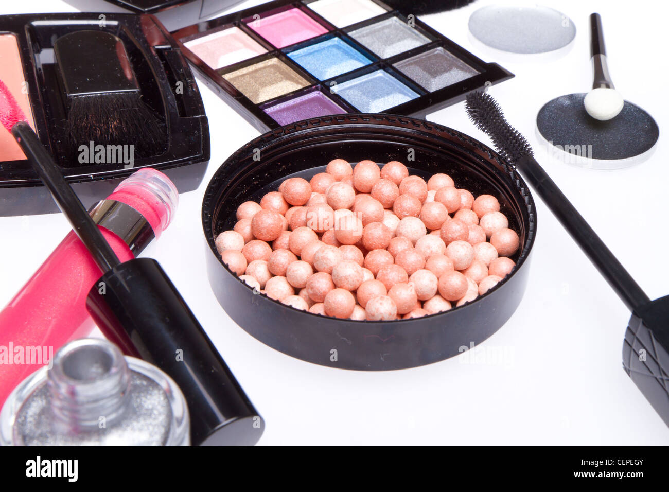 makeup set isolated on white background Stock Photo - Alamy