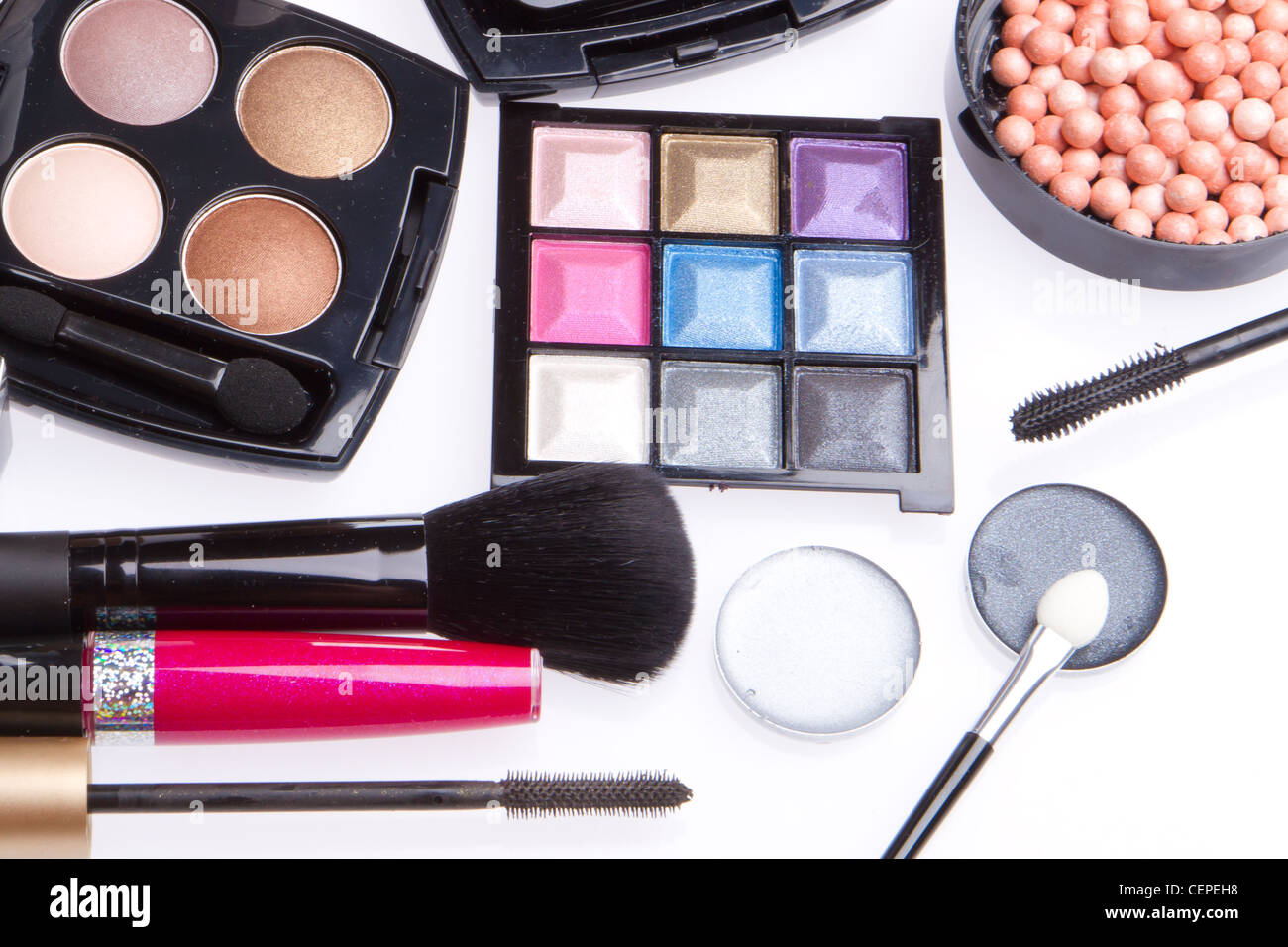 makeup set isolated on white background Stock Photo - Alamy