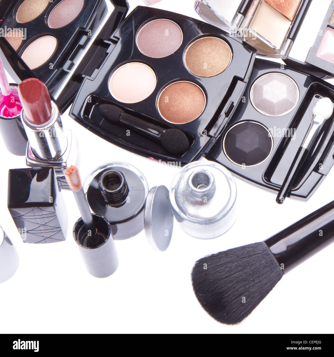 makeup set isolated on white background Stock Photo - Alamy