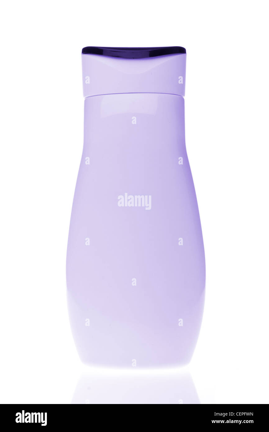 violet cosmetic bottle isolated on white background Stock Photo - Alamy