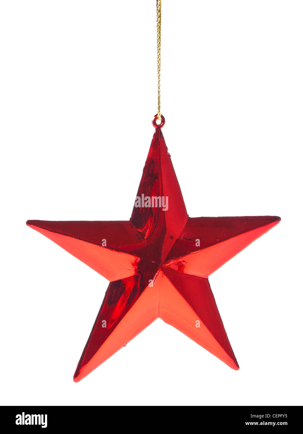 red christmas star isoalted on white background Stock Photo - Alamy