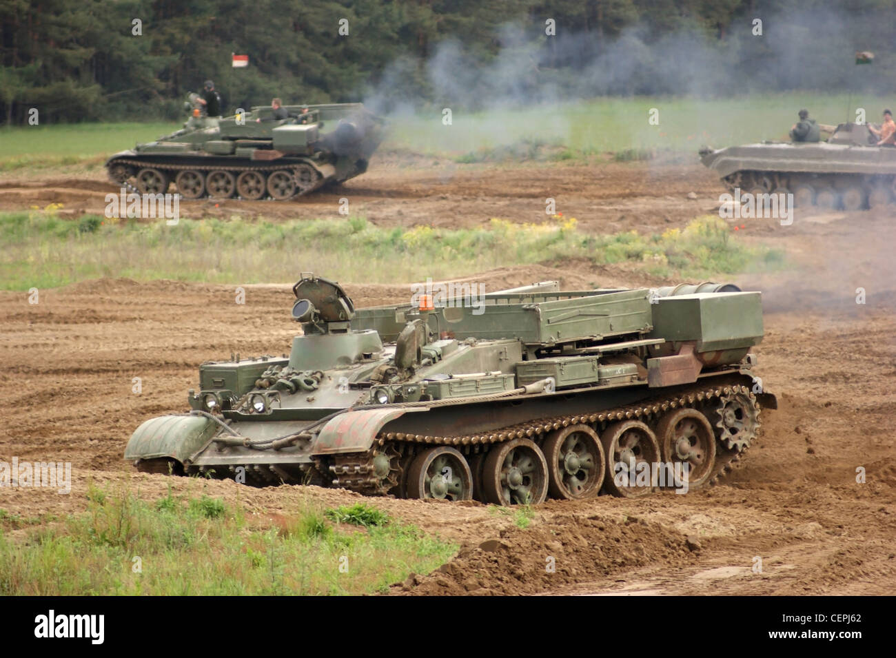 old tank of the "Nationale Volksarmee" in Germany, now used for a ...