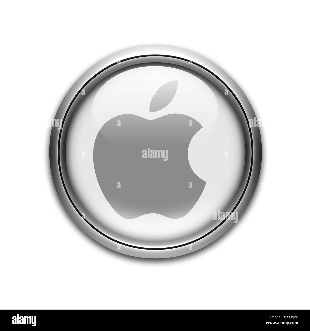 Apple logo symbol icon emblem Stock Photo - Alamy