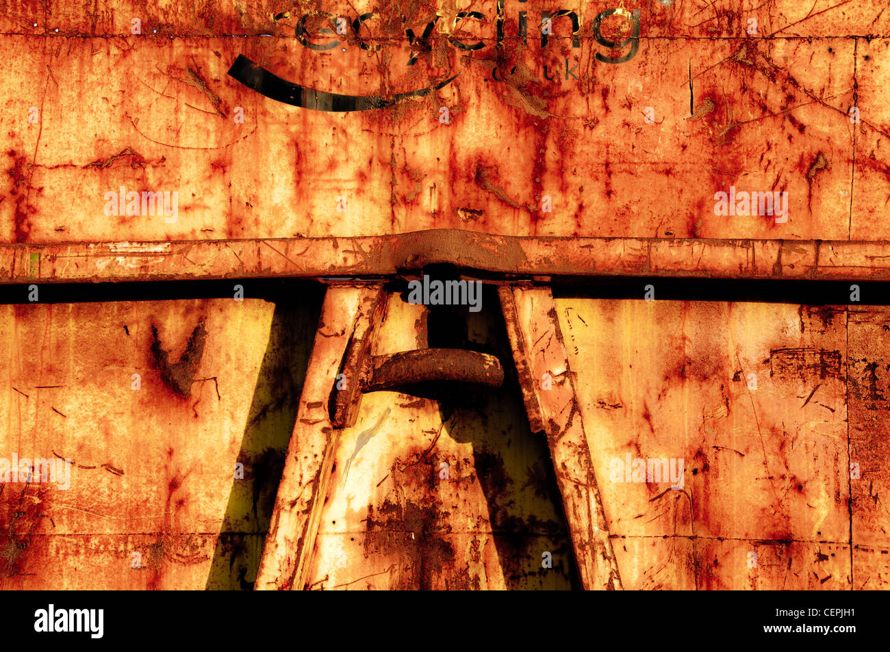 old rusting metal skip container Stock Photo - Alamy