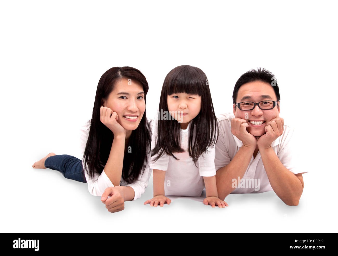 Happy asian family isolated on white background Stock Photo - Alamy