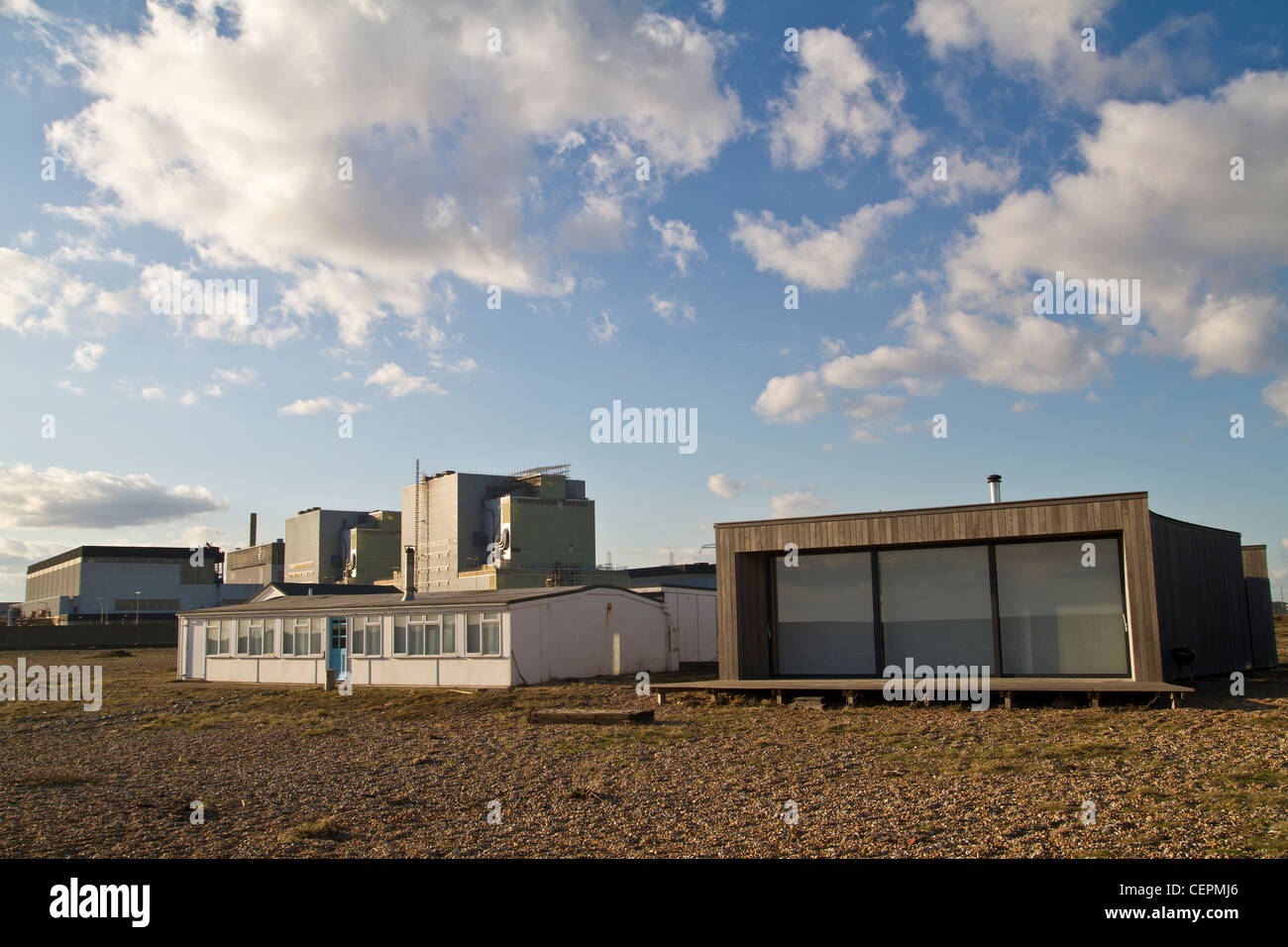 A Simon Conder designed beach house in Dungeness in Kent Stock Photo ...
