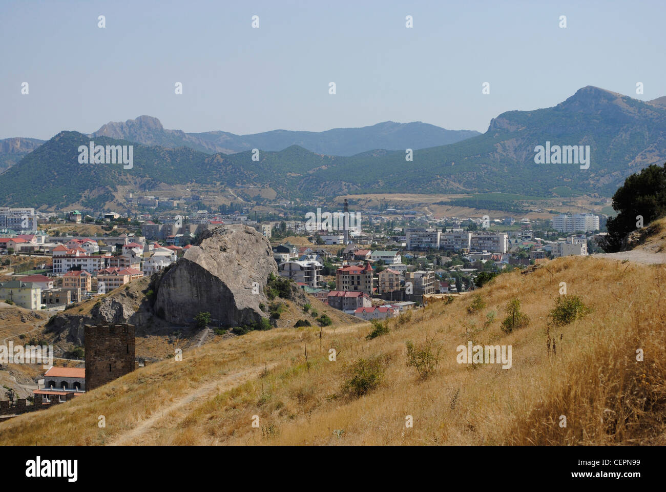 Ukraine. Autonomous Republic of Crimea. Sudak. Panorama from the ...