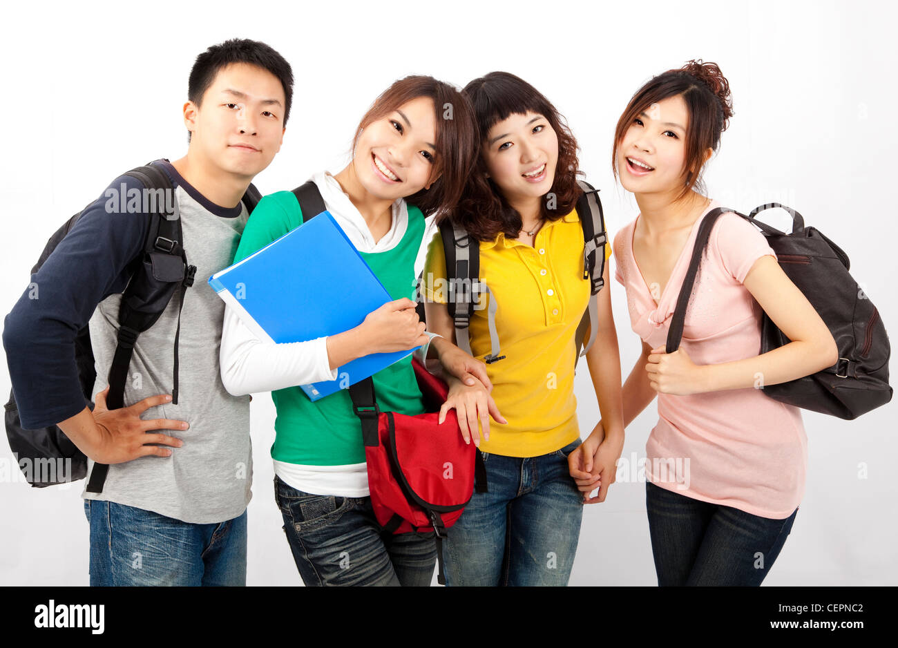 Group of happy friends smiling Stock Photo - Alamy