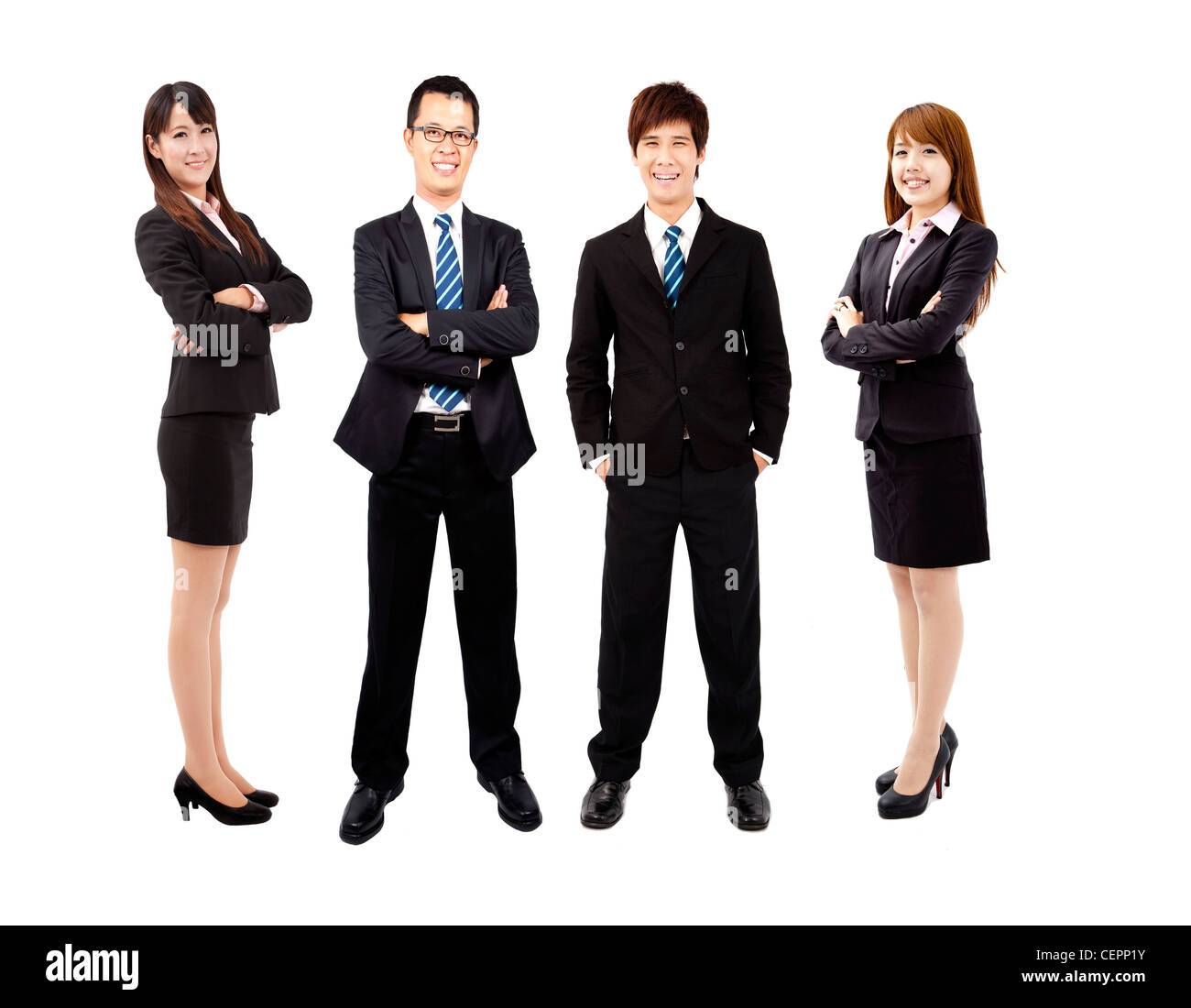 young asian business team isolated on white background Stock Photo - Alamy