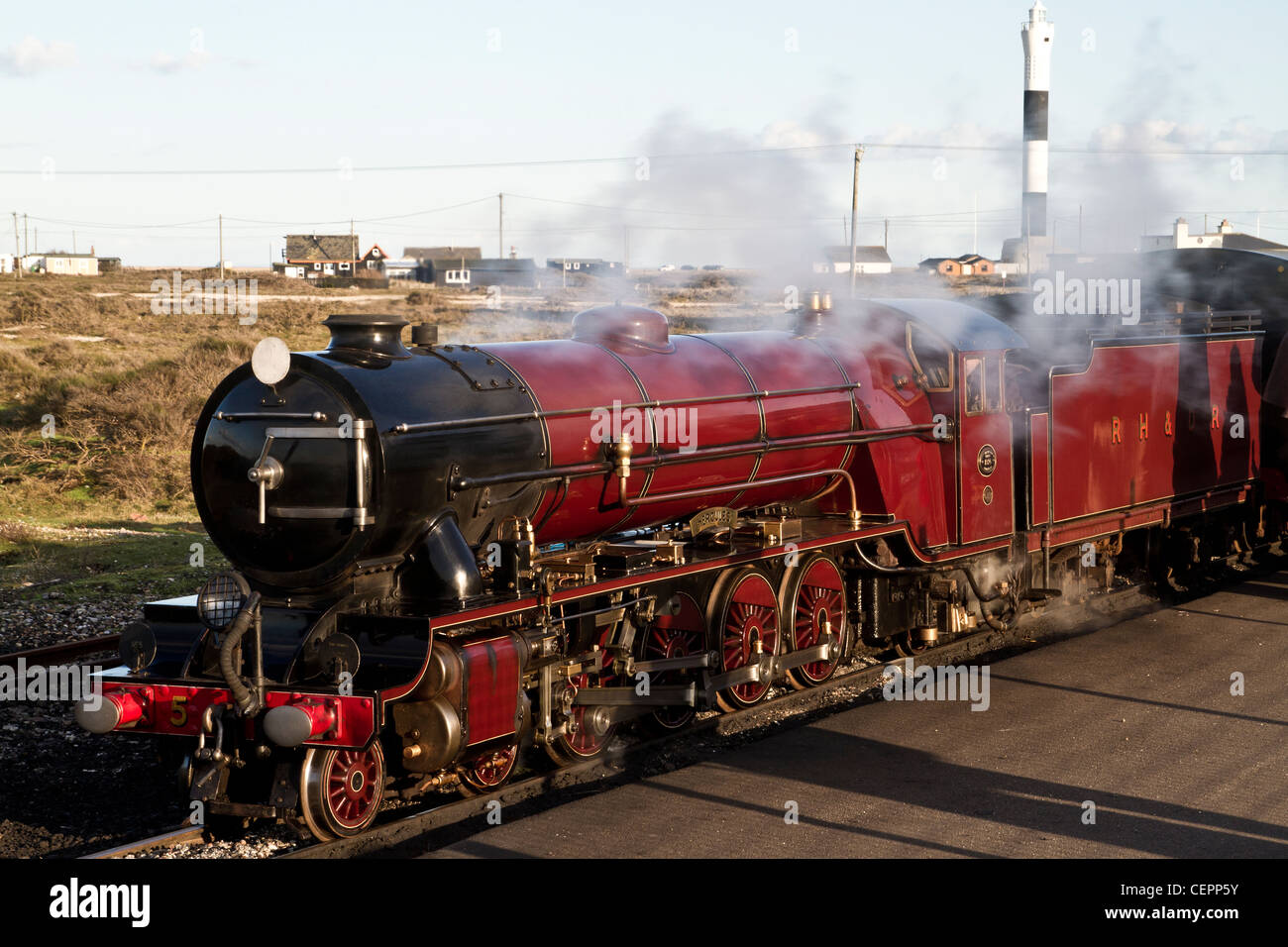 RH&DR 15-inch gouge steam train Stock Photo - Alamy