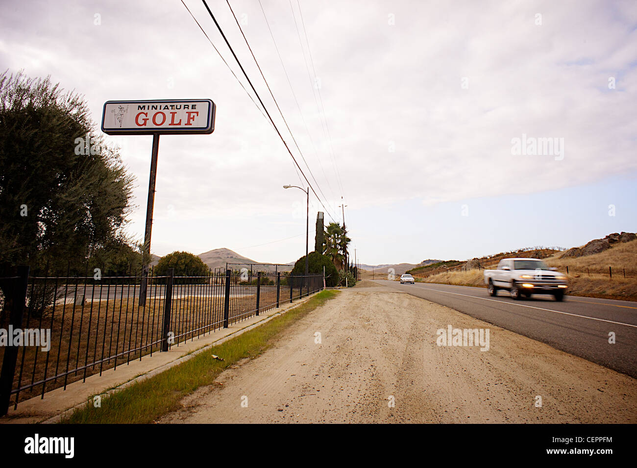 Sign for Miniature Golf on an American Highway, California, USA Stock ...