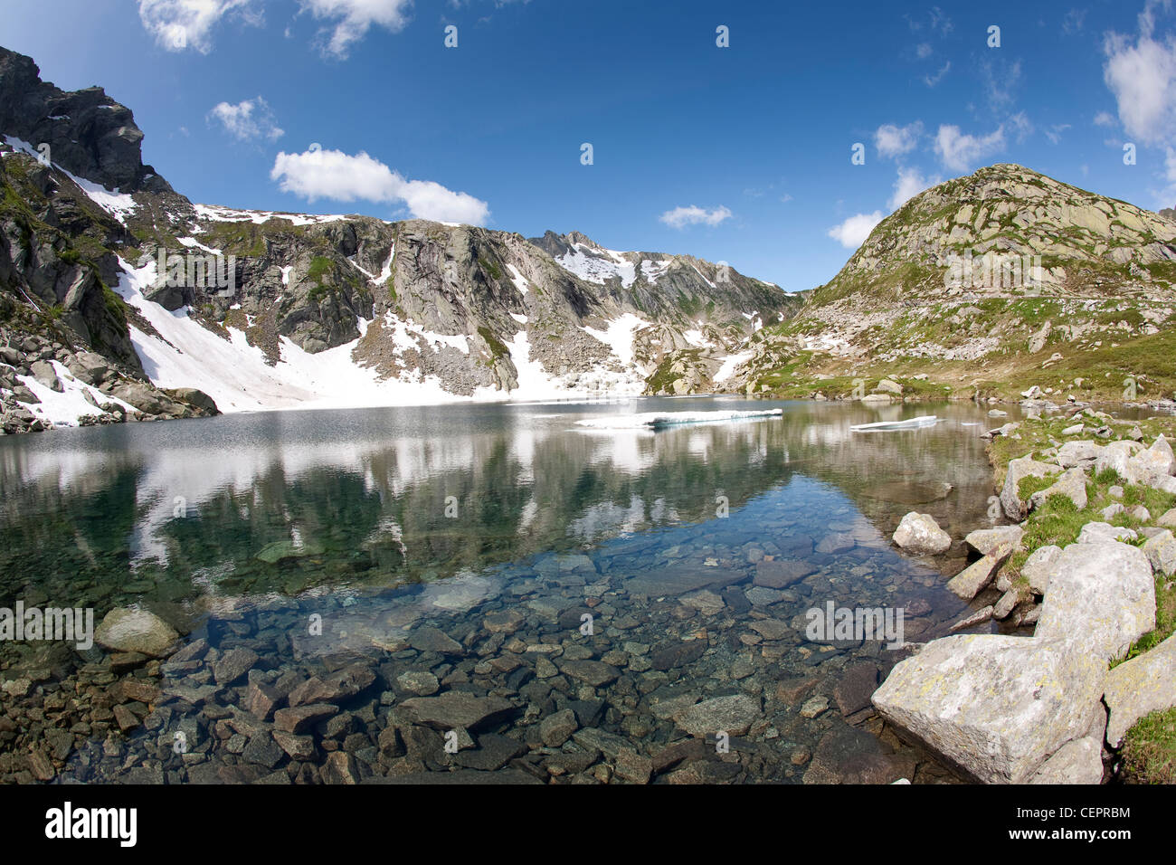View of Mountain Lake Sassolo, Sambuco Valley, Ticino, Switzerland ...
