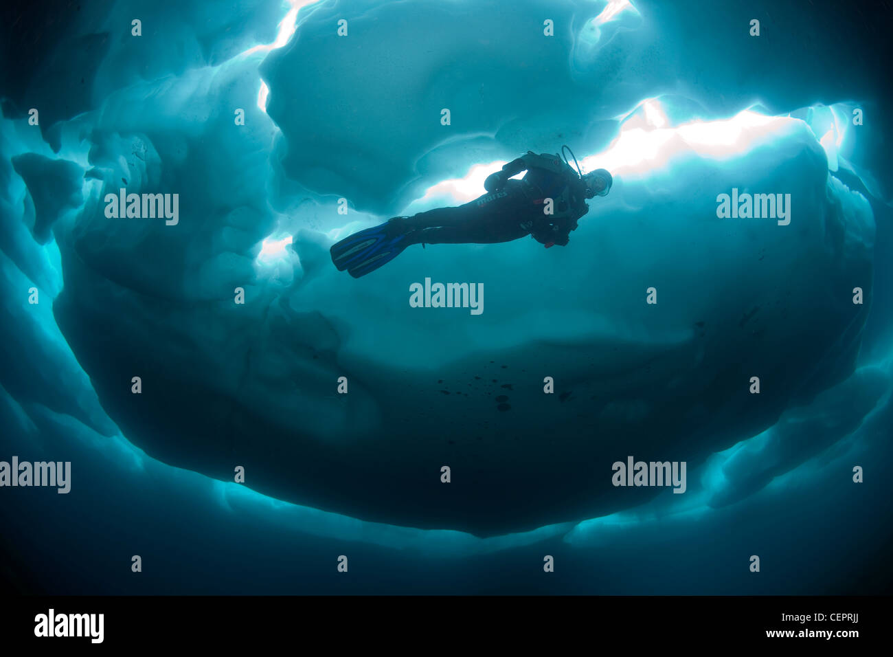 Ice Diving in Mountain Lake Sassolo, Sambuco Valley, Ticino ...