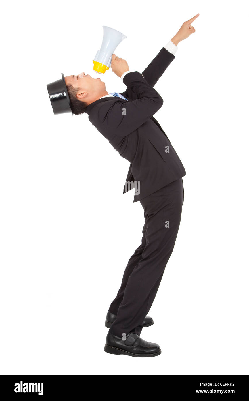 Person with a megaphone Cut Out Stock Images & Pictures - Alamy