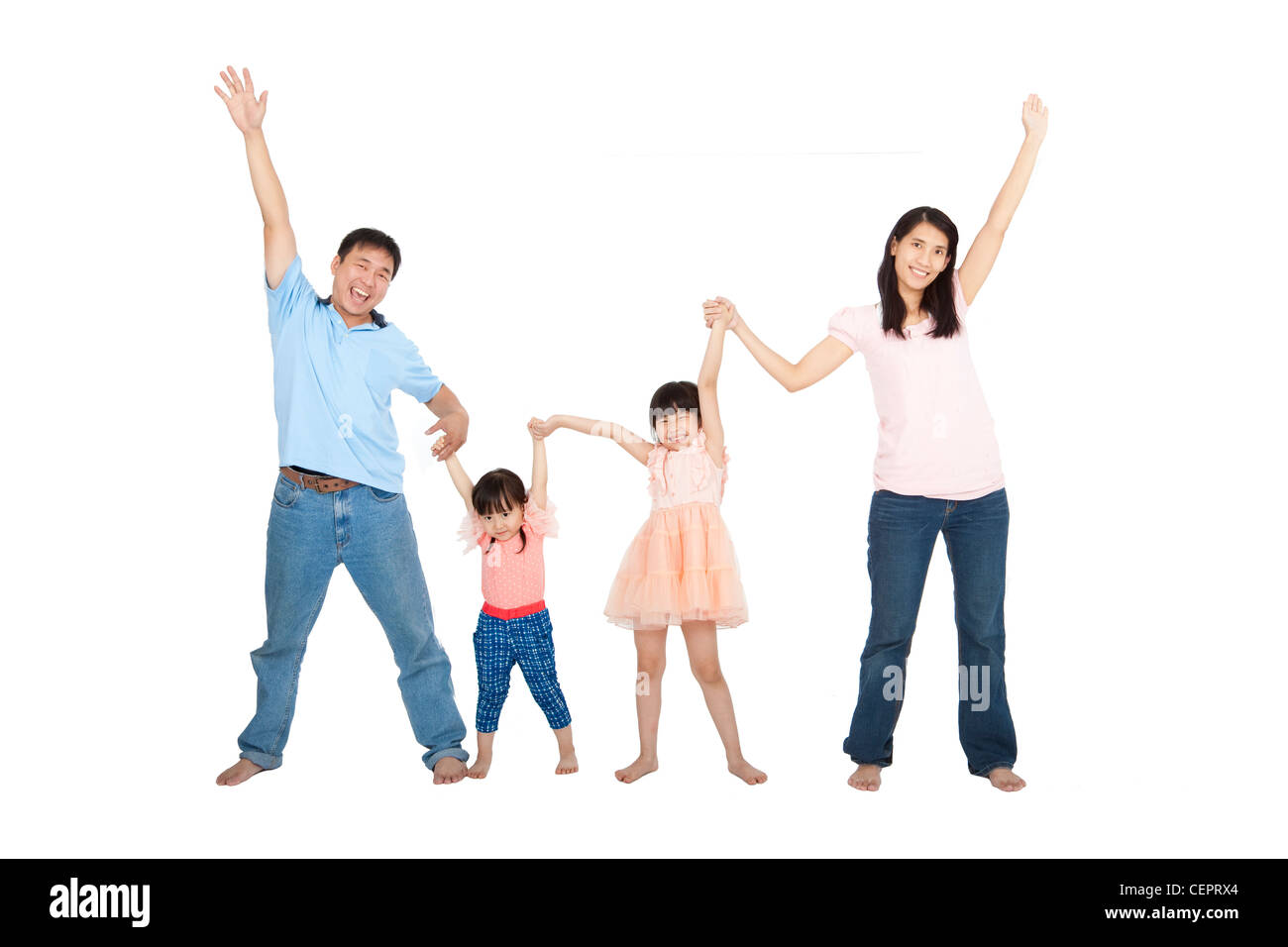 happy asian Family isolated on white background Stock Photo - Alamy