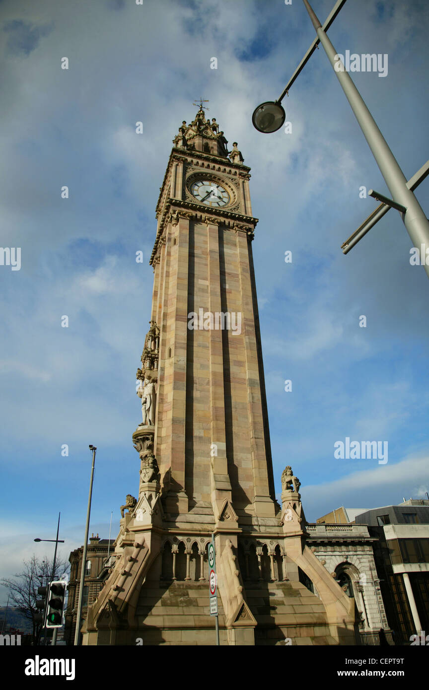 The Albert memorial clock at Queens Square in Belfast Stock Photo - Alamy