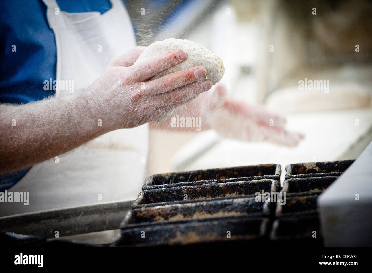 Bread being made in Bakery Stock Photo - Alamy