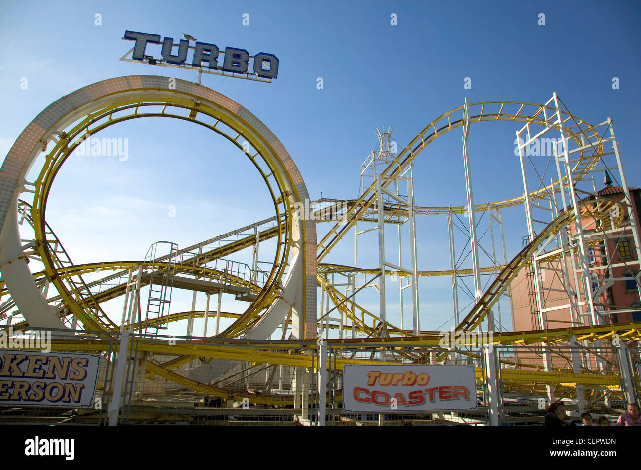 The Turbo Coaster ride on Brighton Pier Stock Photo - Alamy