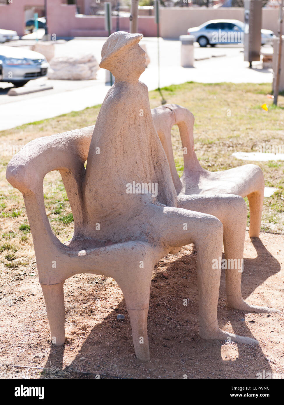 Figure on Bench, Albuquerque Stock Photo - Alamy