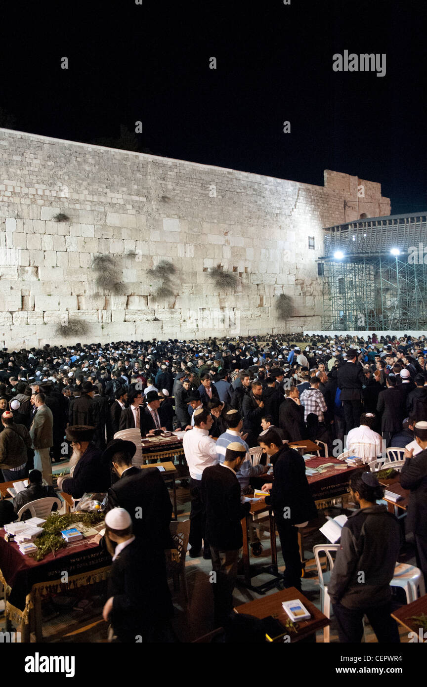 Shabbat day, Wide shot in front of the wall Stock Photo - Alamy