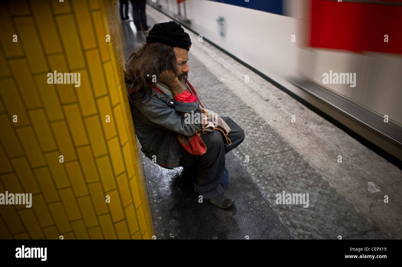 Urban misery. The homeless of PARIS., A rasta-tramp in the RER and ...