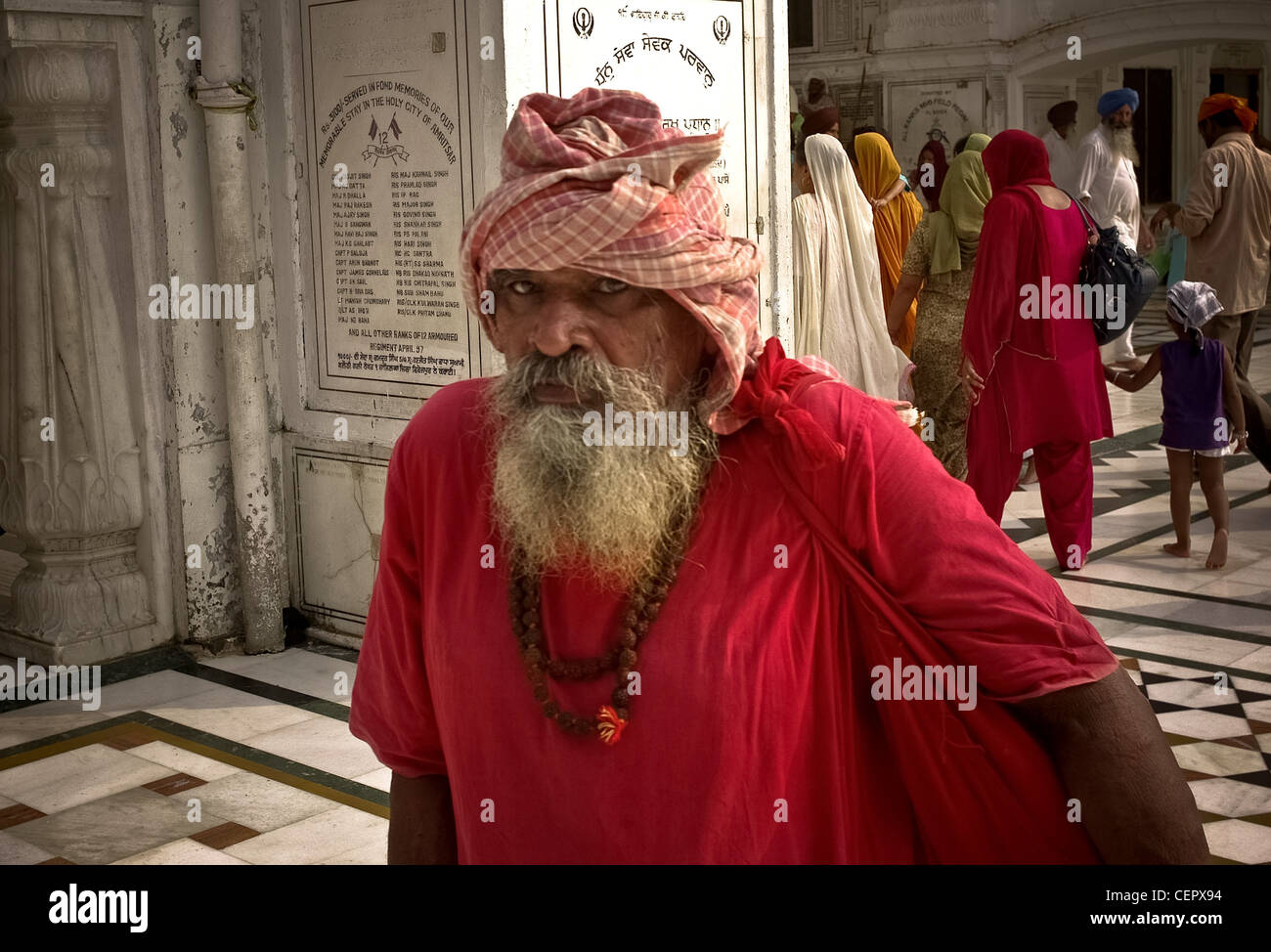 Sikh Golden Temple in Amritsar, The men of the community Stock Photo ...