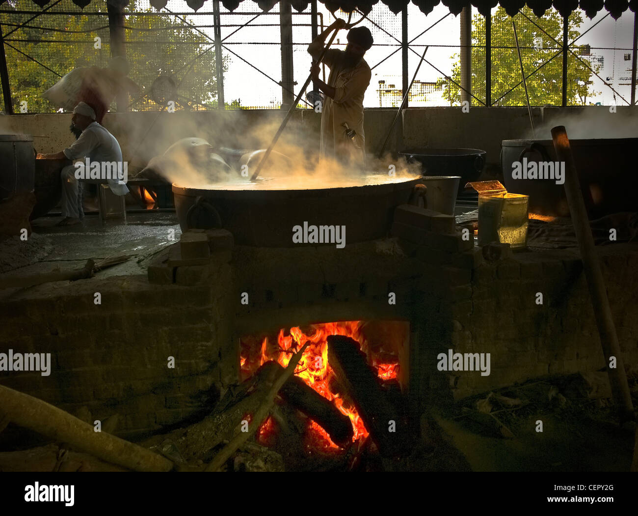 Amritsar , The Sikh Golden Temple, Baking bread for the whole community ...