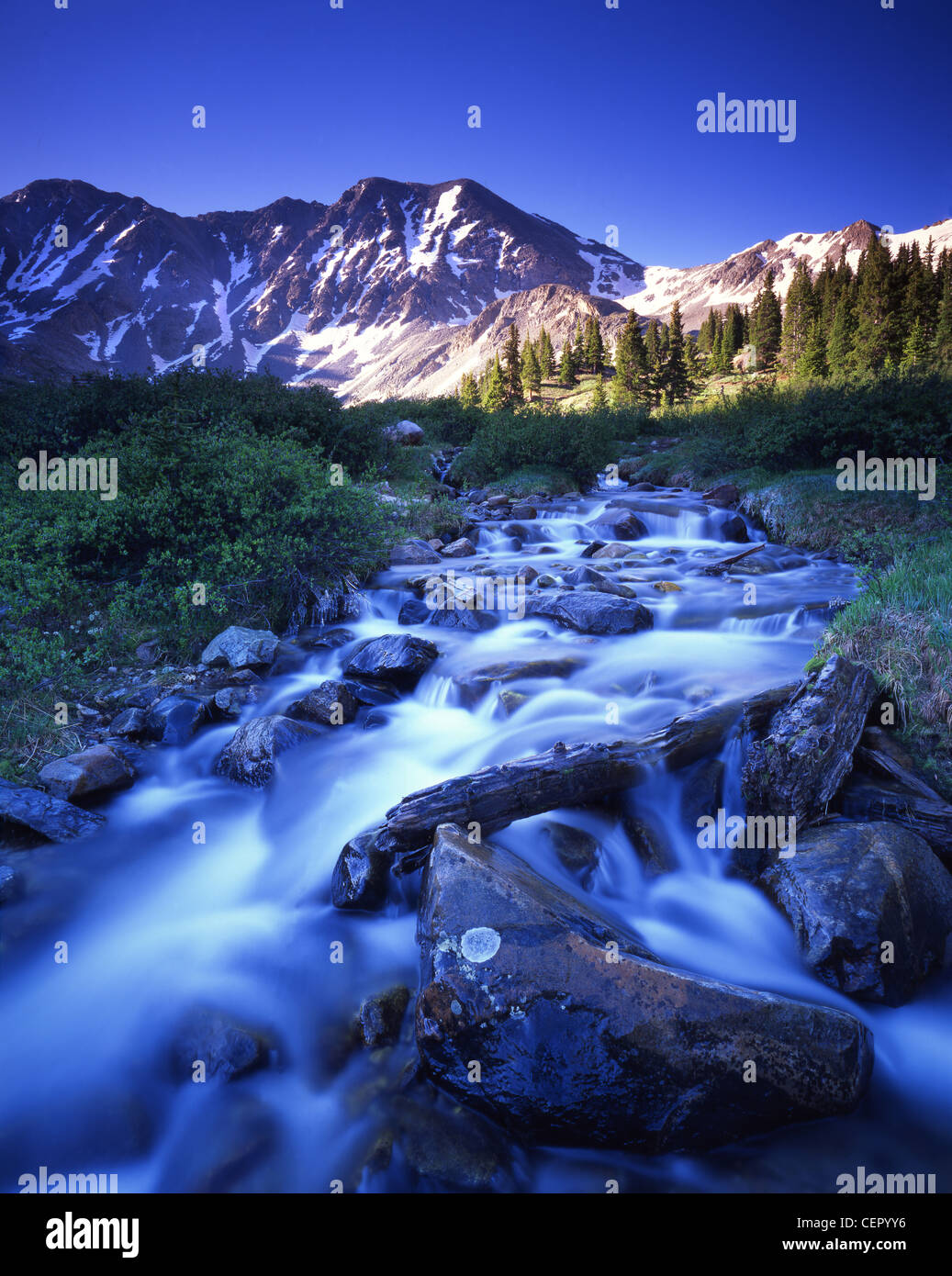 Mountain stream near Wheeler Pass in central Colorado, USA Stock Photo ...