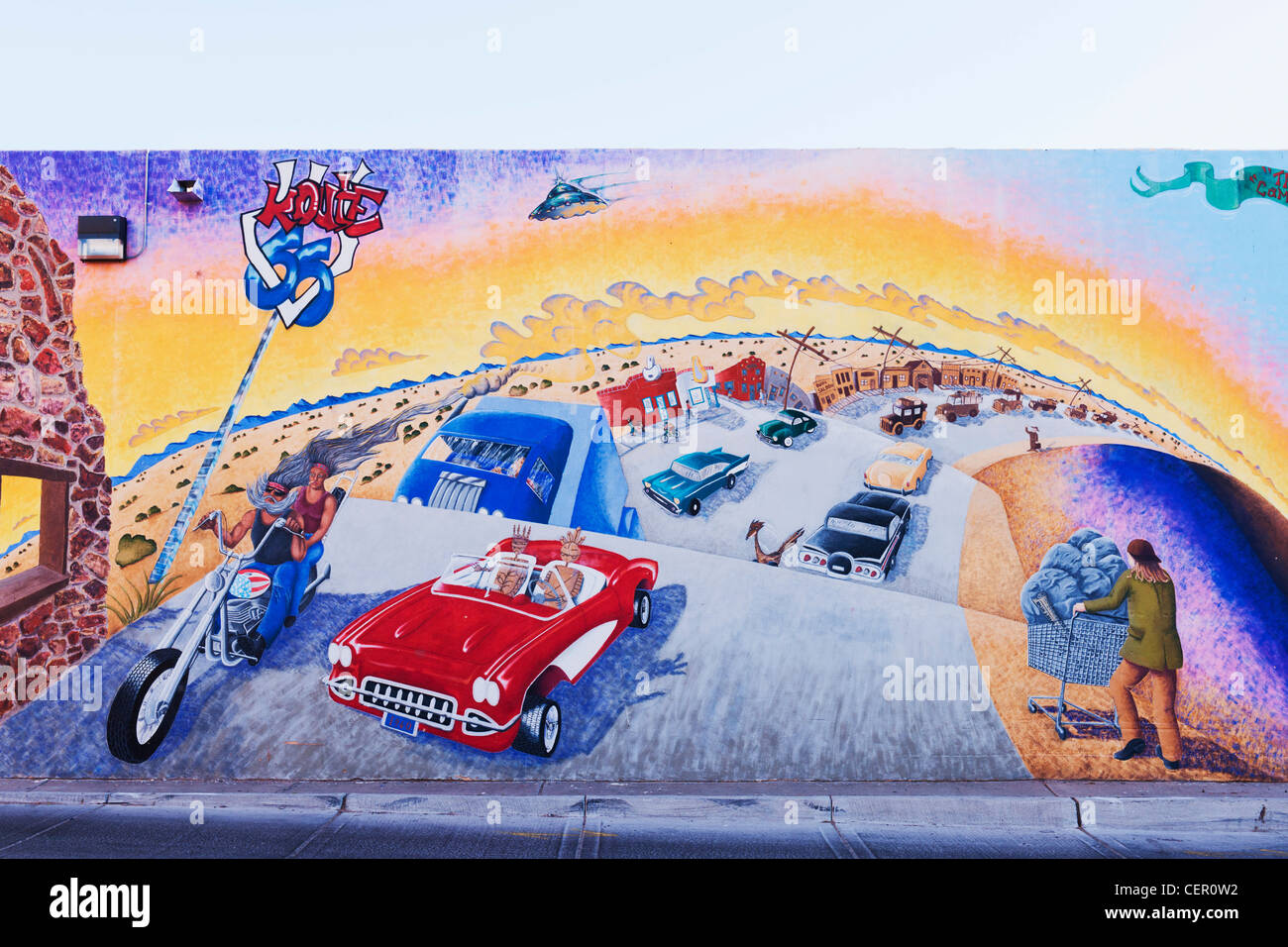 MOTHER ROAD Mural, Albuquerque Stock Photo - Alamy