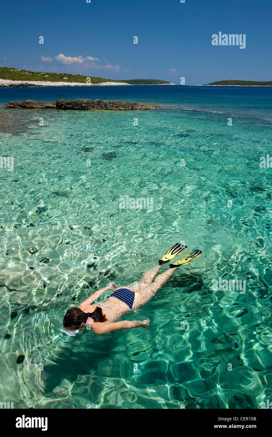 Snorkeling in Croatia, Vis Island, Adriatic Sea, Croatia Stock Photo ...