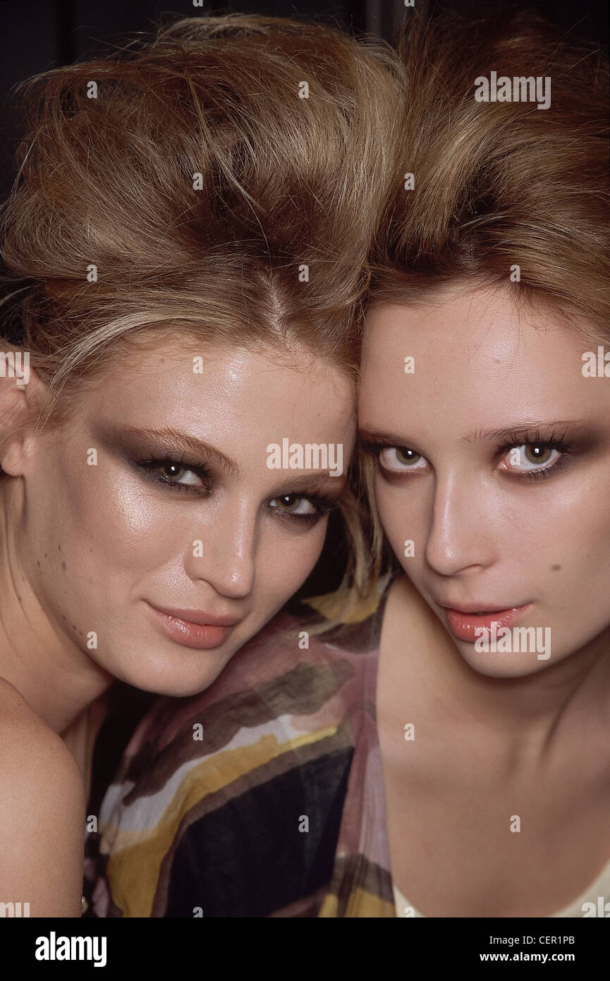 Backstage Milan Ready to Wear Verus Versace Autumn Winter Two models ...