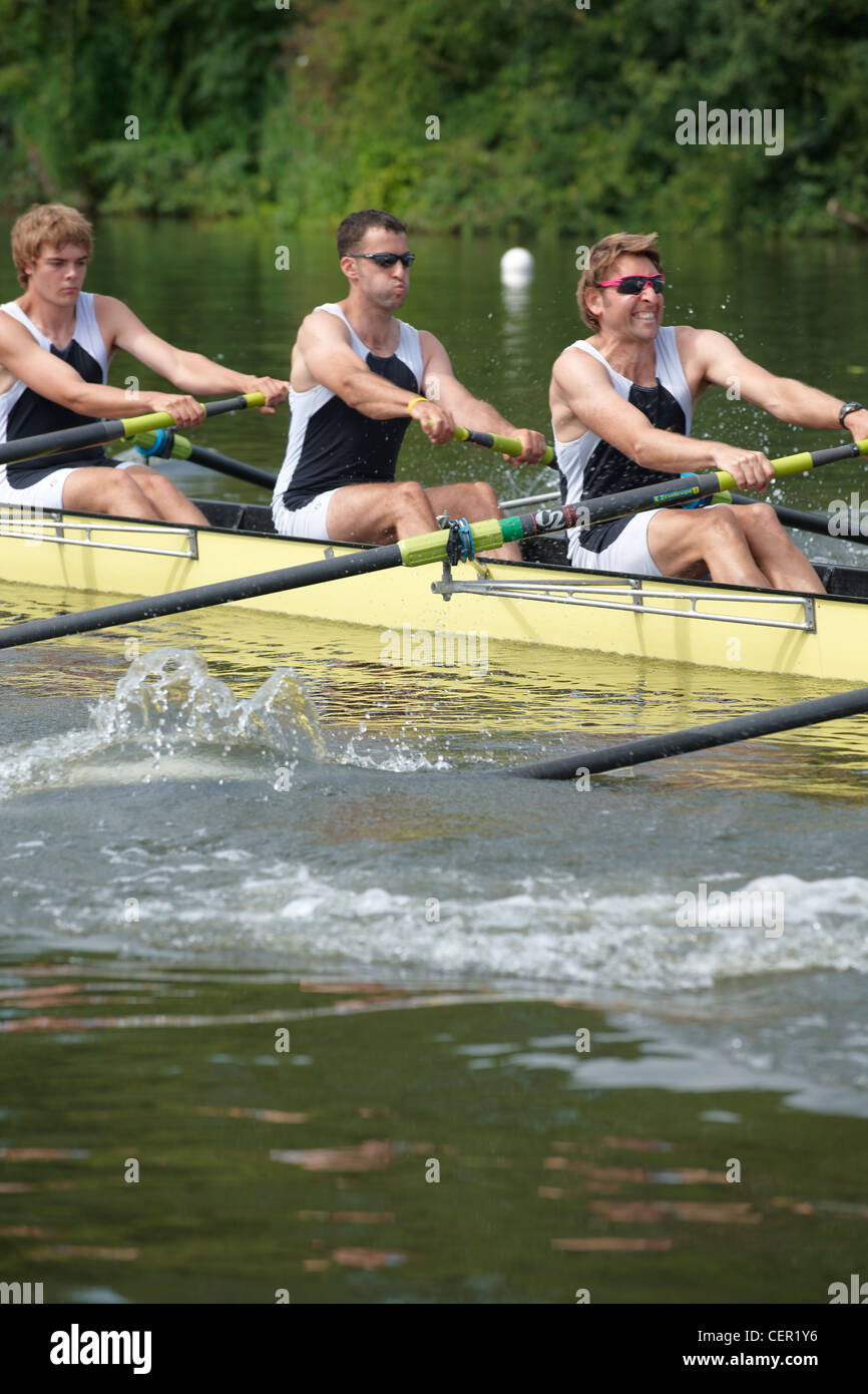 A boat crew competing at the annual Henley Royal Regatta Stock Photo ...