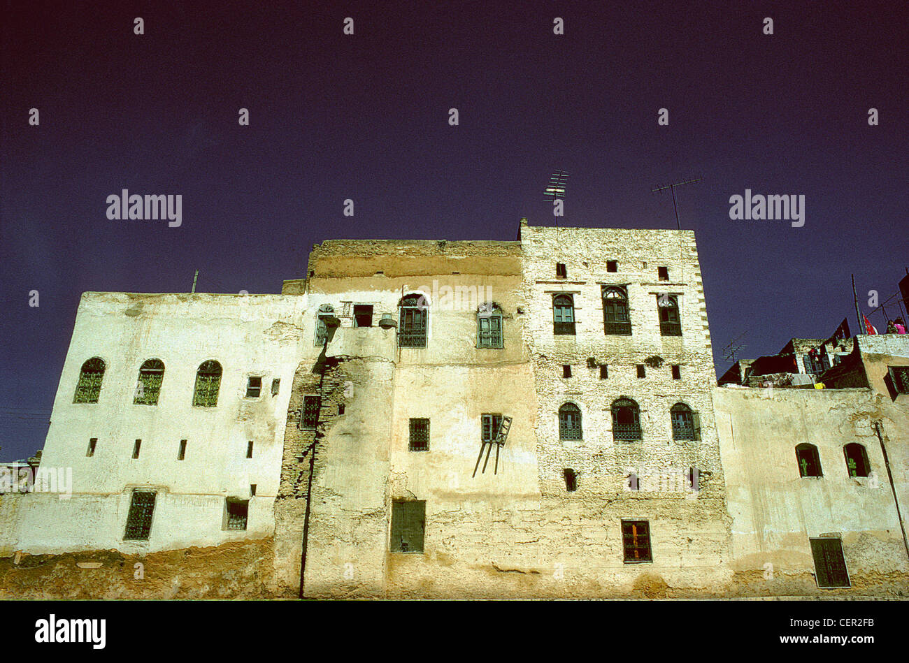 Backs of large houses in Morocco Stock Photo - Alamy